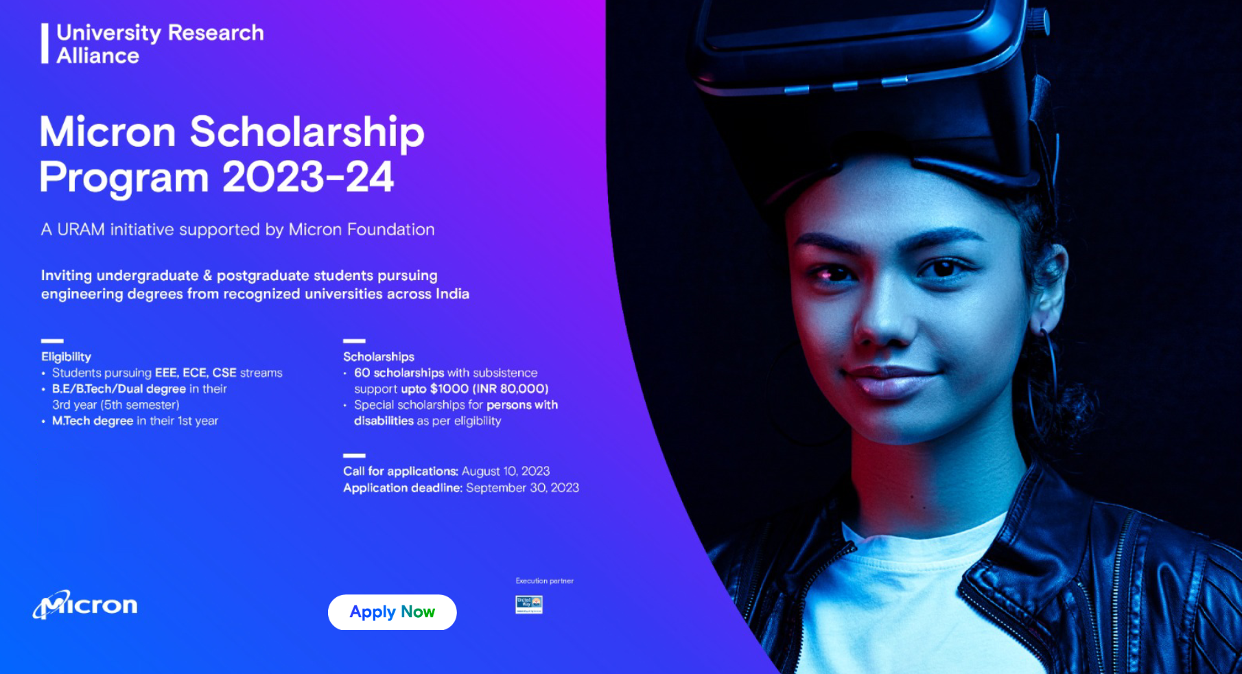 Uram Scholarship Program 2023 - 24 - Micron Technology - DevInfo.in